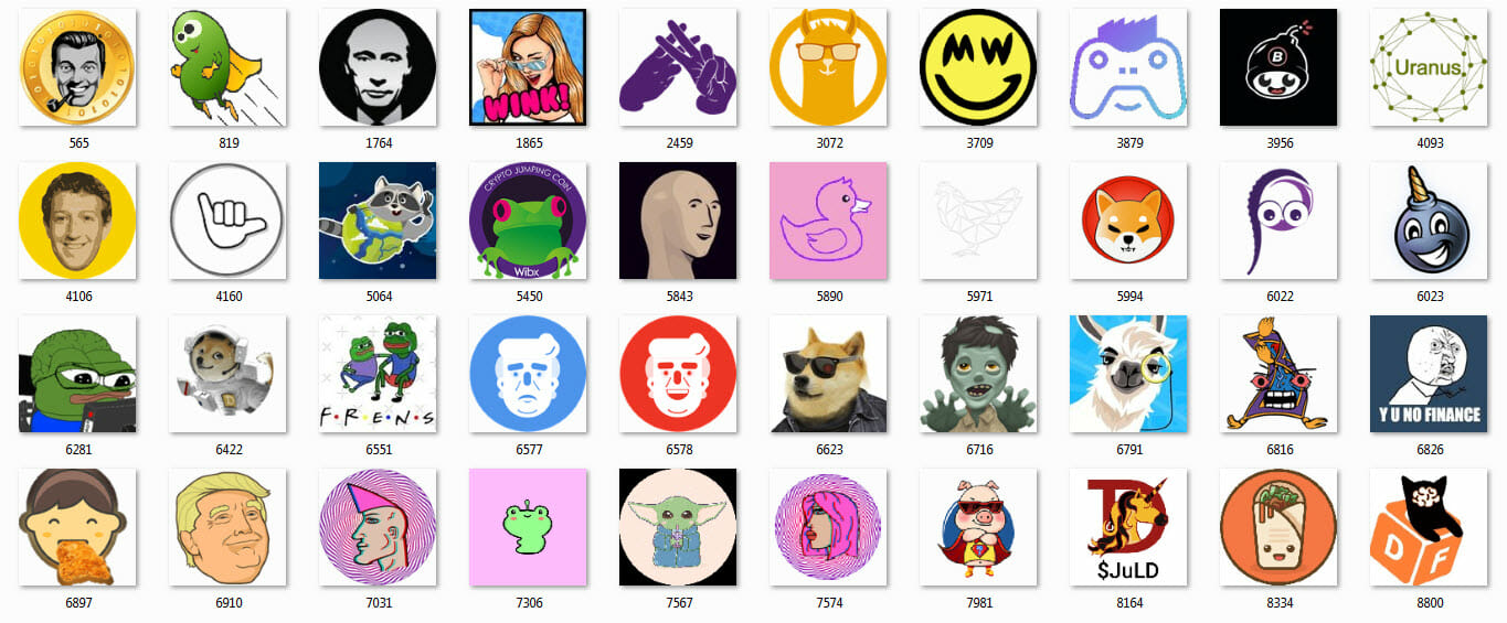 50 Of The Funniest Crypto Logos & Joke Coins