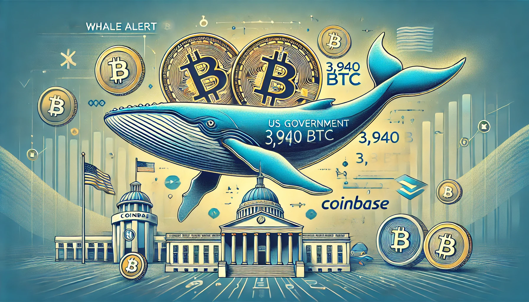 Whale Alert: US Government Transfers 3,940 BTC to Coinbase Institutional