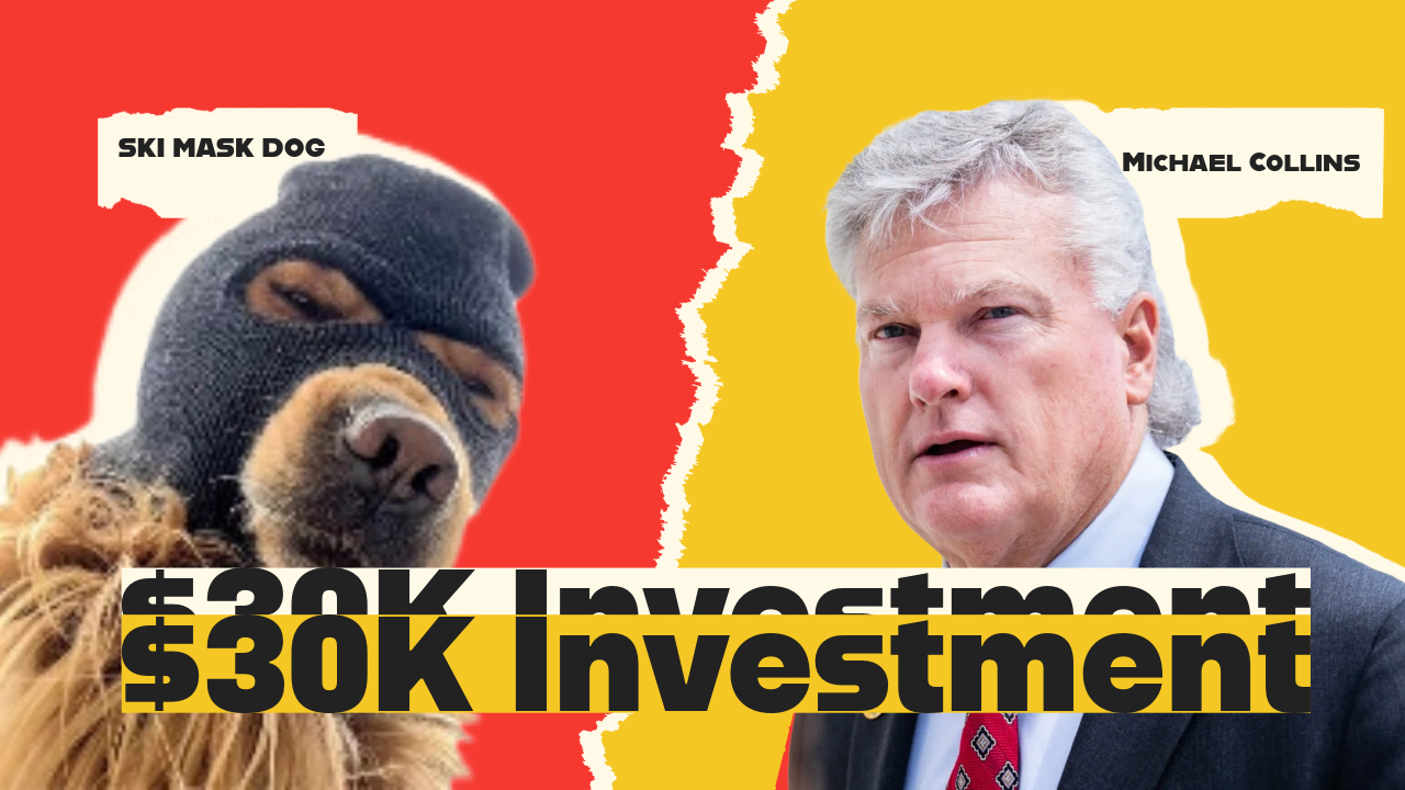 US Congressman’s $30K Investment in Ski Mask Dog Sparks Memecoin Rally